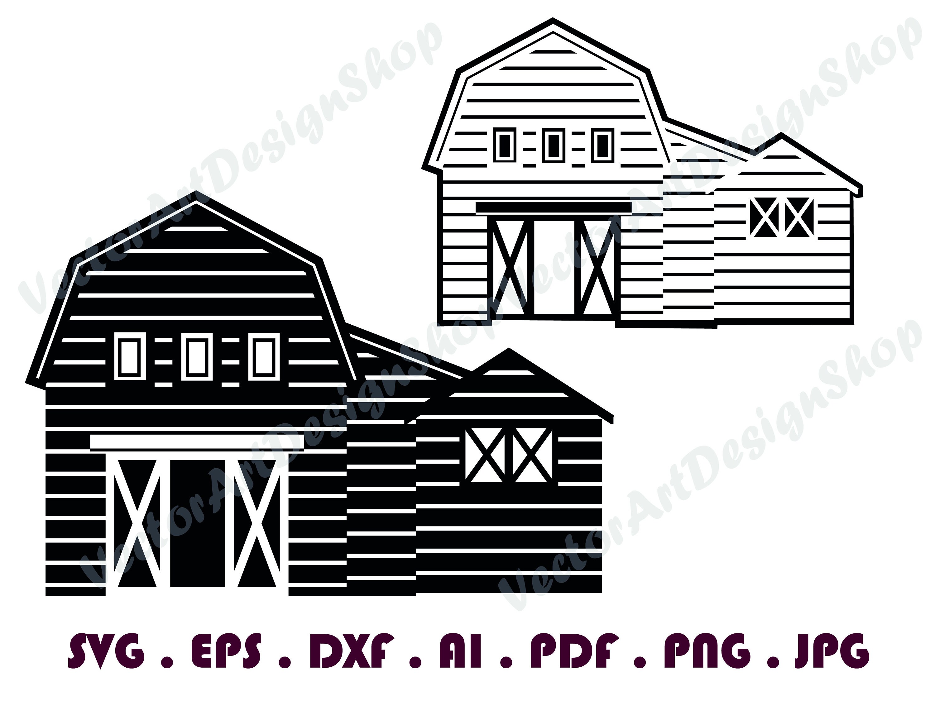 Paper, Party & Kids Embellishments Barn SVG Barn Silhouette Barn Clip ...