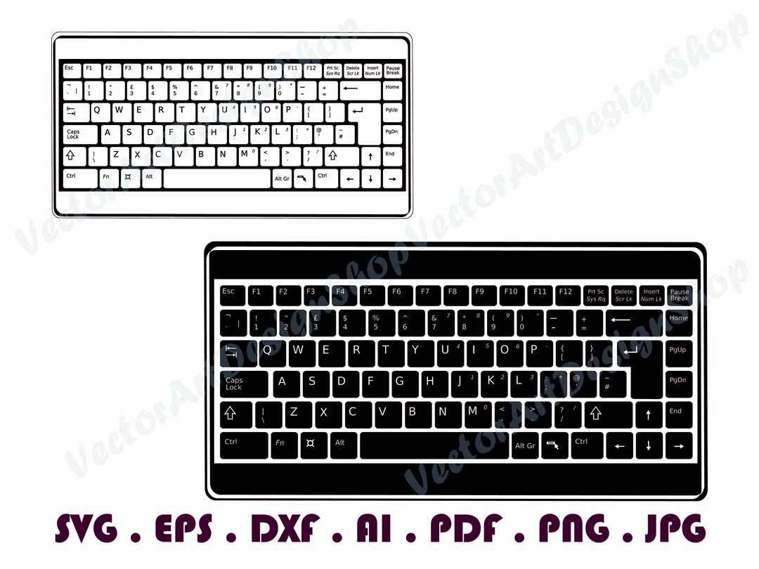 Computer Keyboard 2 SVG Computer Keyboard Clipart Computer - Etsy