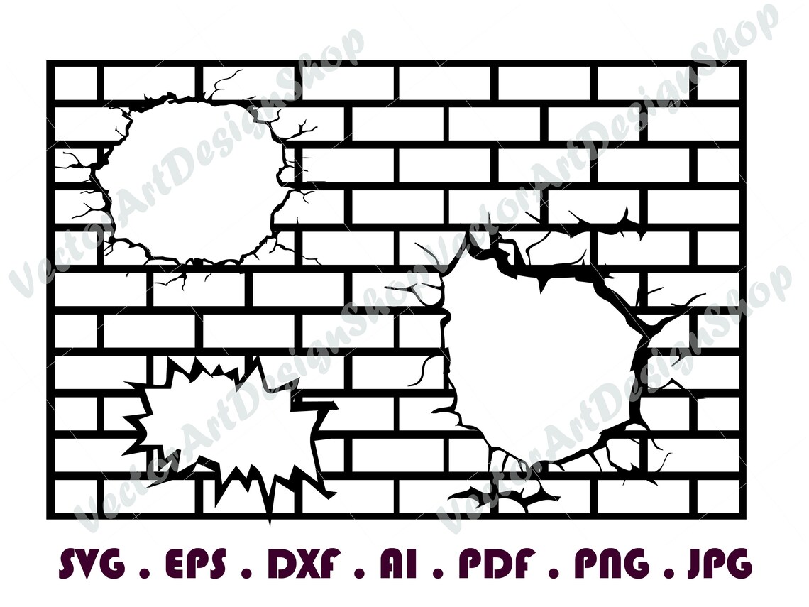 Brick Wall 1 SVG Brick Wall Svg Bricks Svg Brick Wall - Etsy