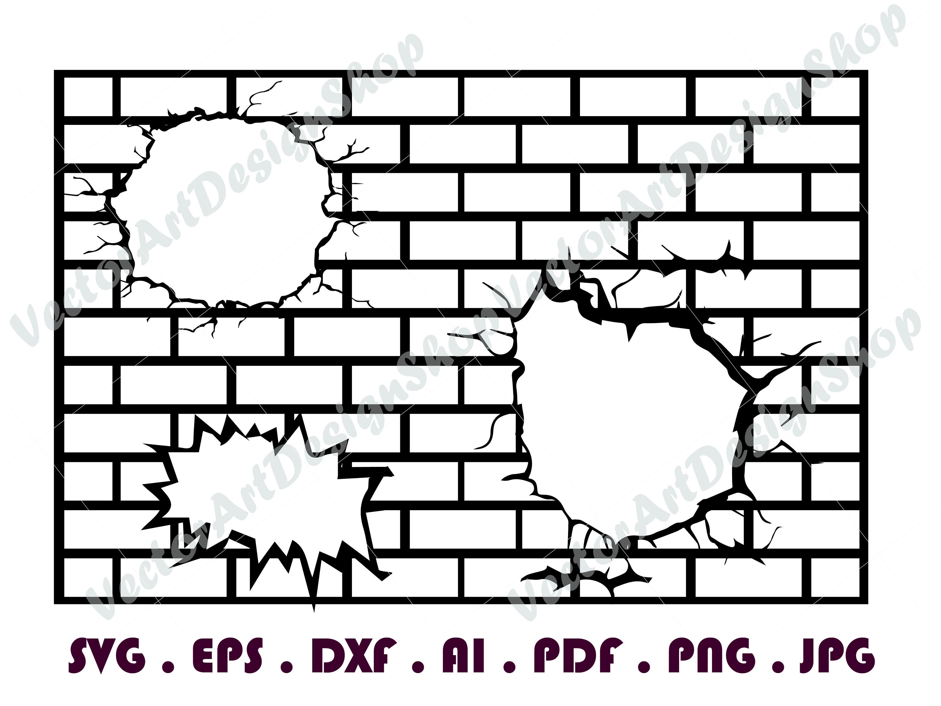 Brick Wall 1 SVG Brick Wall Svg Bricks Svg Brick Wall - Etsy