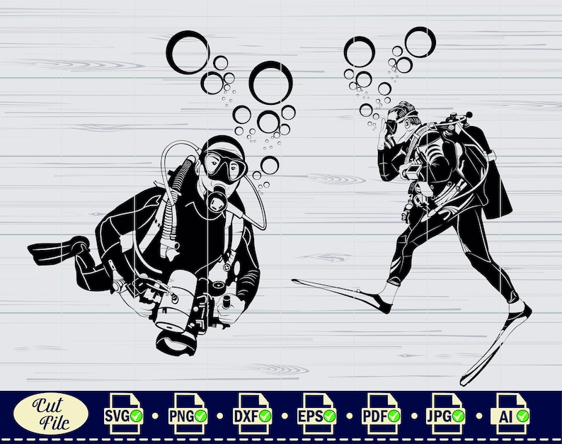 Scuba Diving SVG 2 Scuba Diver Svg Scuba Diving Clipart - Etsy