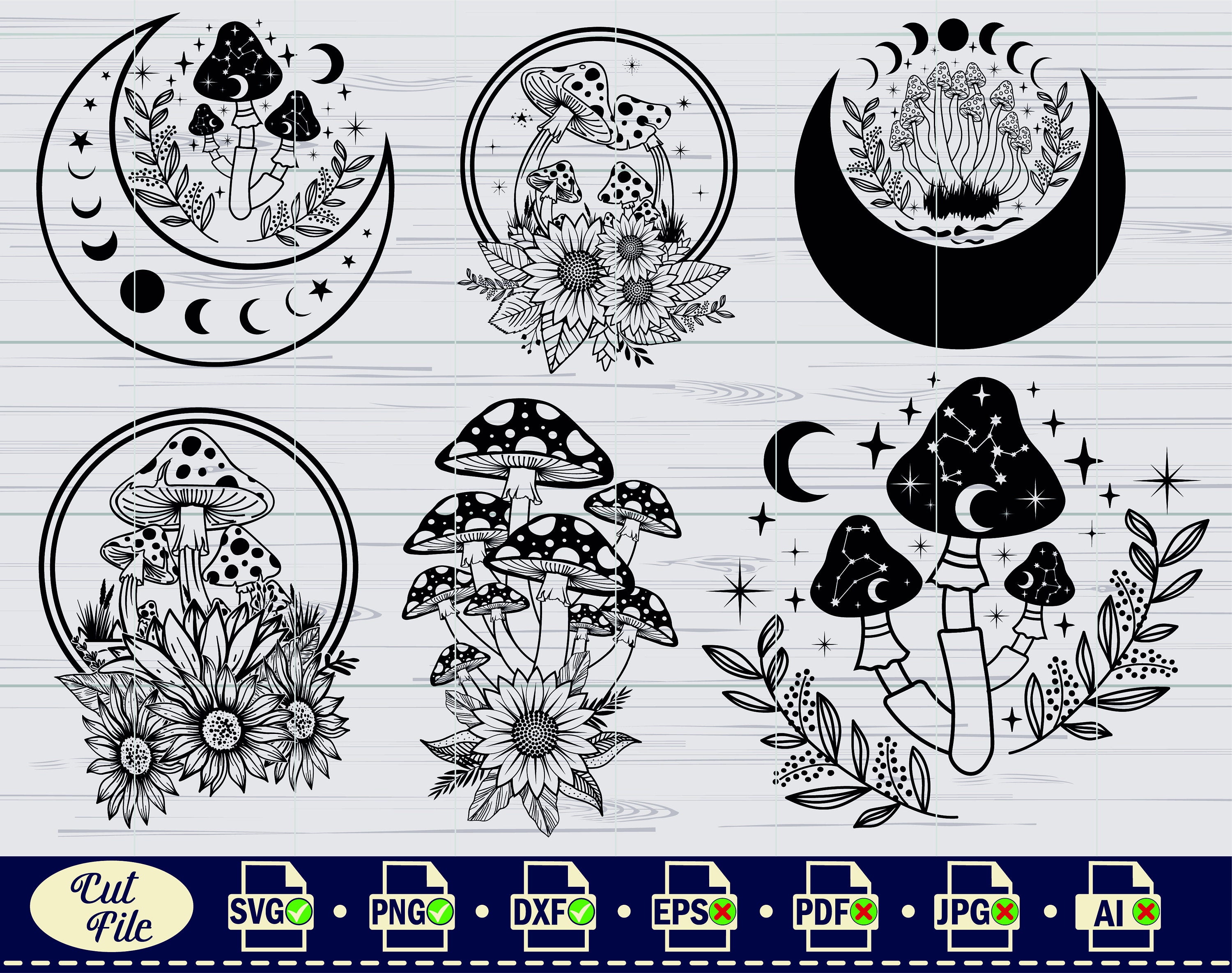 Mushroom Svg Bundle 1 Crystal Mushroom SVG Magic Mushroom - Etsy