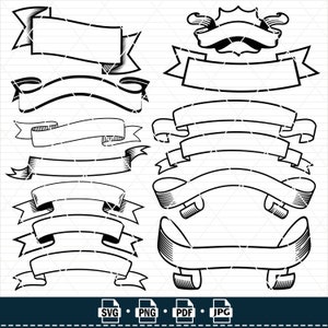 Banner SVG Clipart: Ribbon, Label, Scroll (digital Files) - Etsy