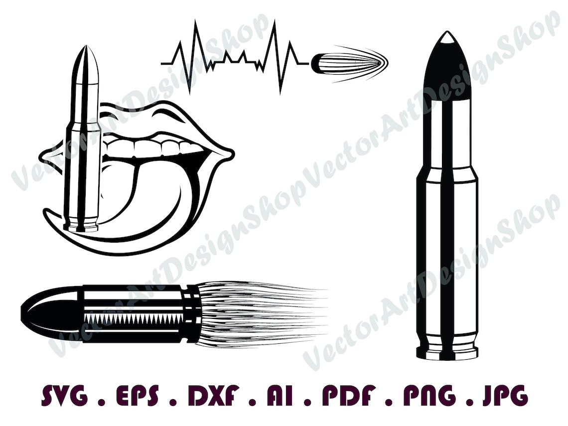 BULLET 3 SVG Lips With Bullet Bullet Flag Svg Gun Png | Etsy