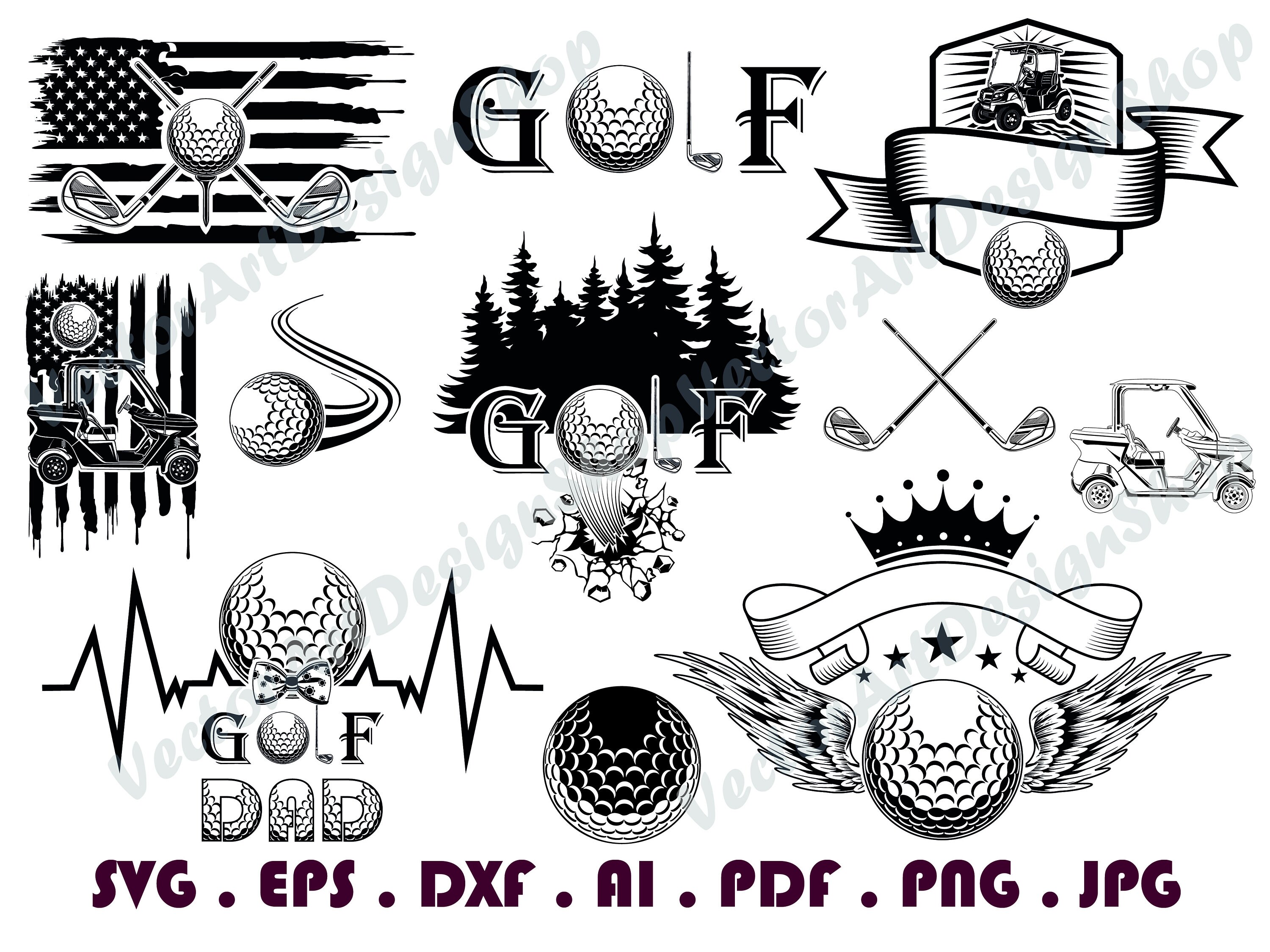 Golf Logo 5 Svg Golfer Svg Golf Svg Golf Svg Golf Cut | Etsy