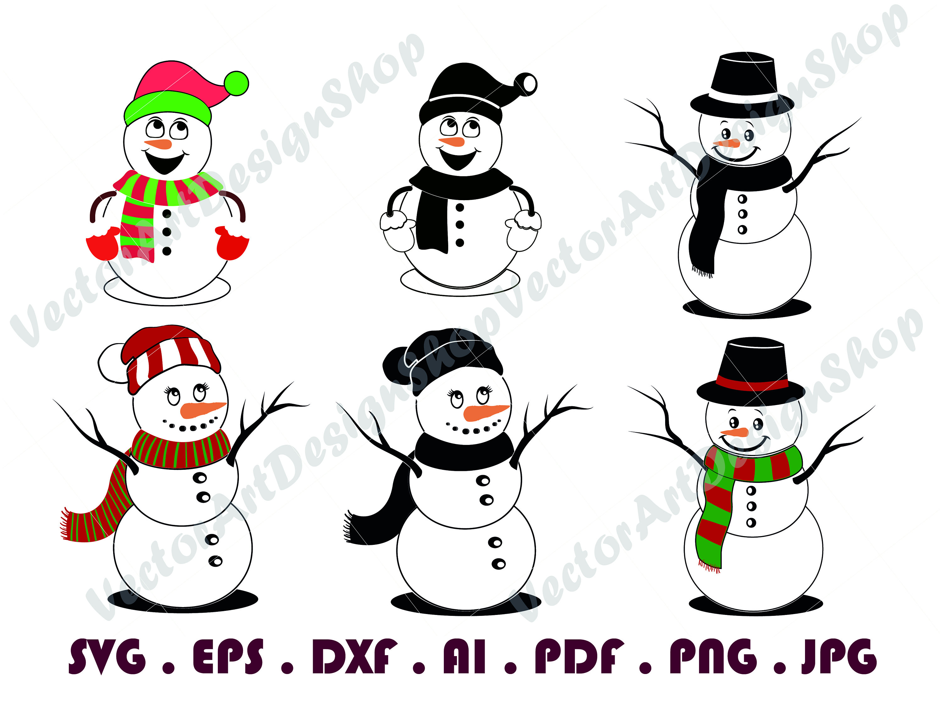 Snowman Svg Bundle 1 Christmas Snowman Svg Snowman Face - Etsy
