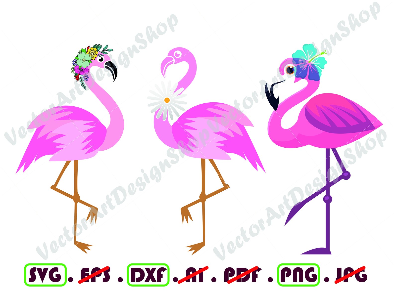 Flamingo SVG File 3 Flamingo Floral Svg Flamingo With - Etsy