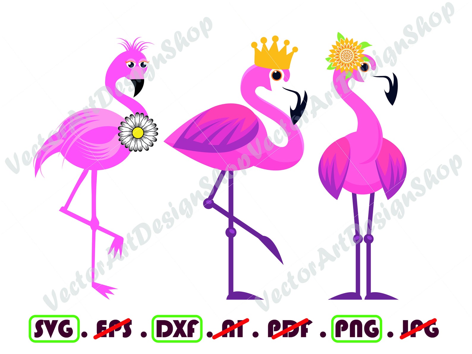 Flamingo SVG File 3 Flamingo Floral Svg Flamingo With - Etsy
