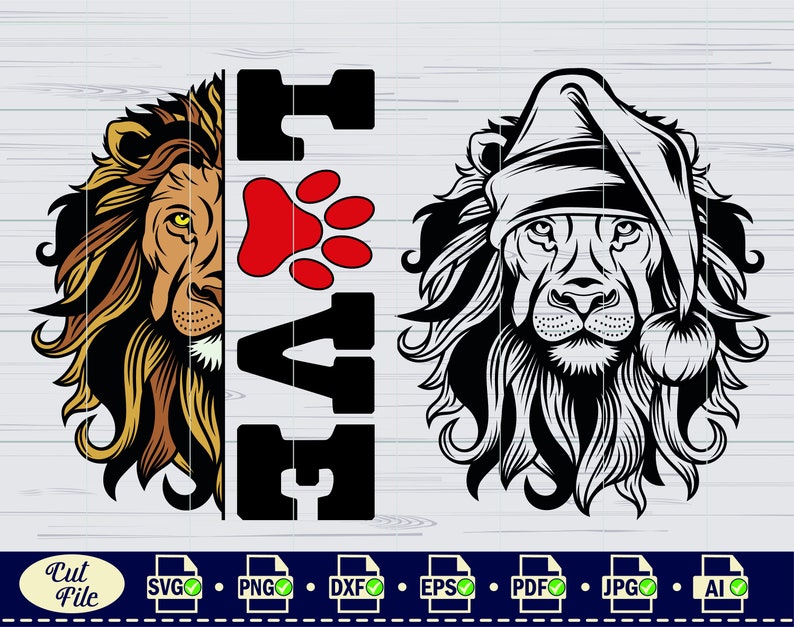 Archivo SVG de león 5 León con flores SVG León floral svg - Etsy México