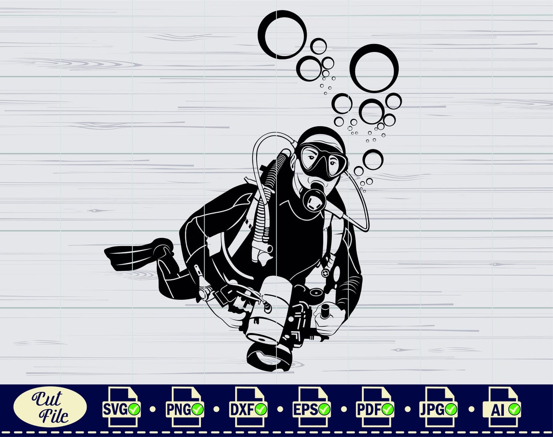 Scuba Diving SVG 2 Scuba Diver Svg Scuba Diving Clipart - Etsy