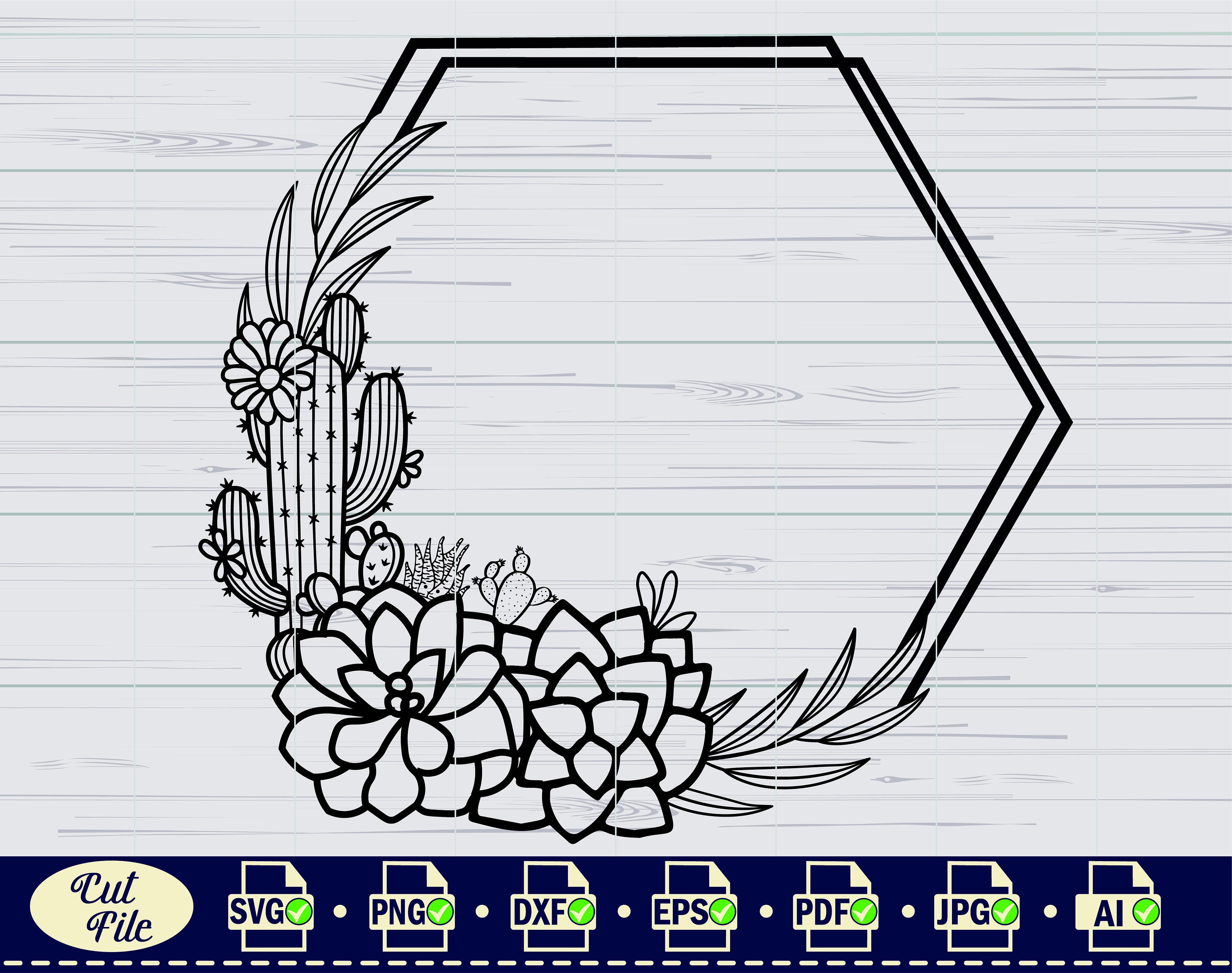 Cactus Frames SVG3 Cactus Monogram Svg Cactus SVG File - Etsy UK