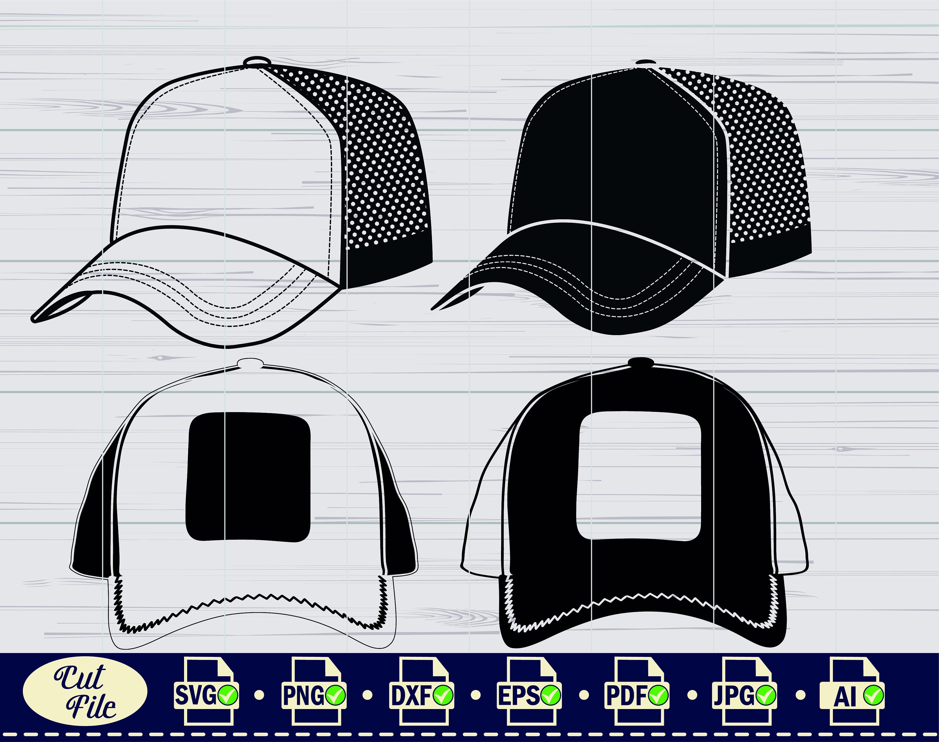 Baseball Cap SVG 4 Baseball Cap SVG Hat Svg Baseball Cap - Etsy