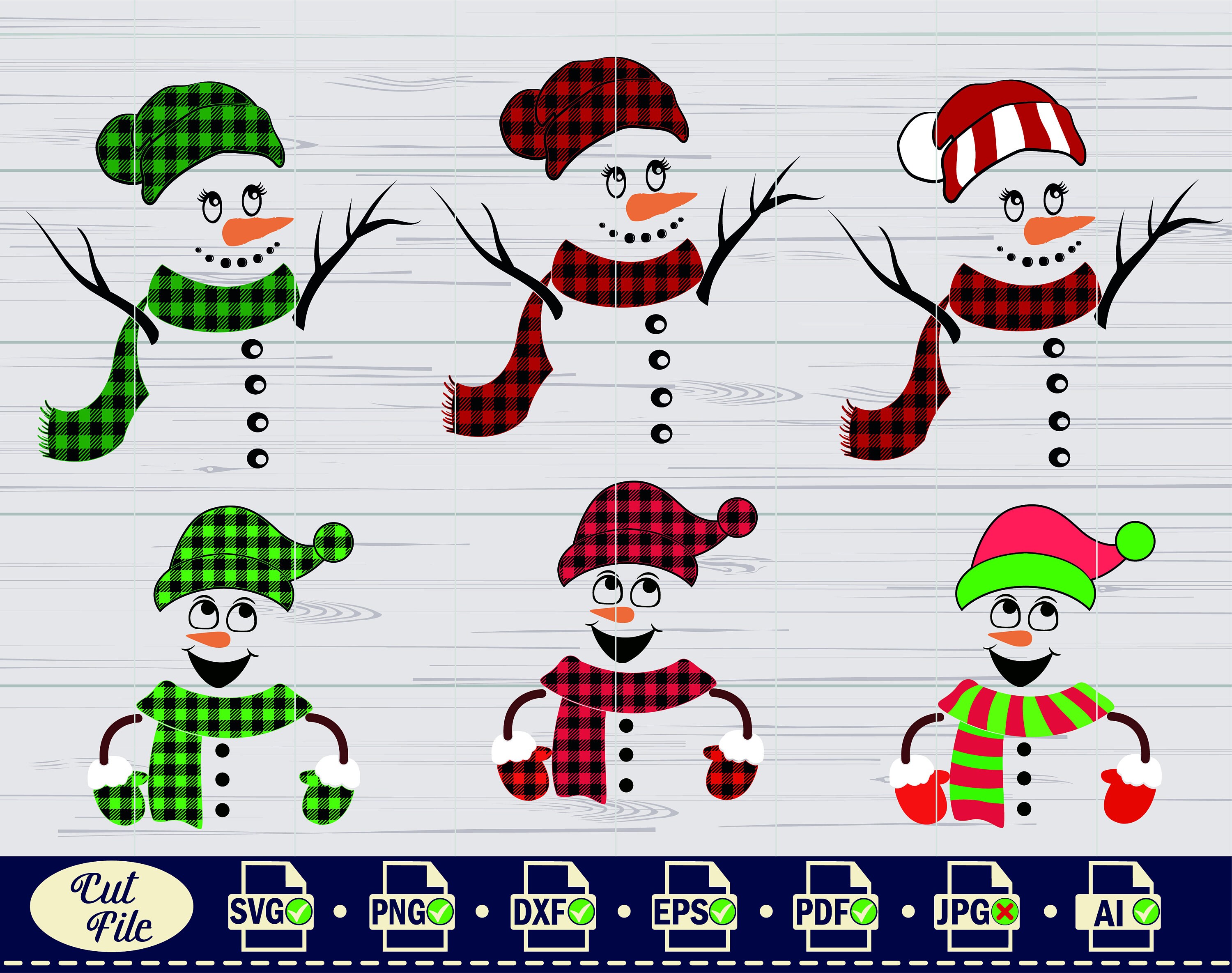 Snowman Svg Bundle 1 Christmas Snowman Svg Snowman Face - Etsy