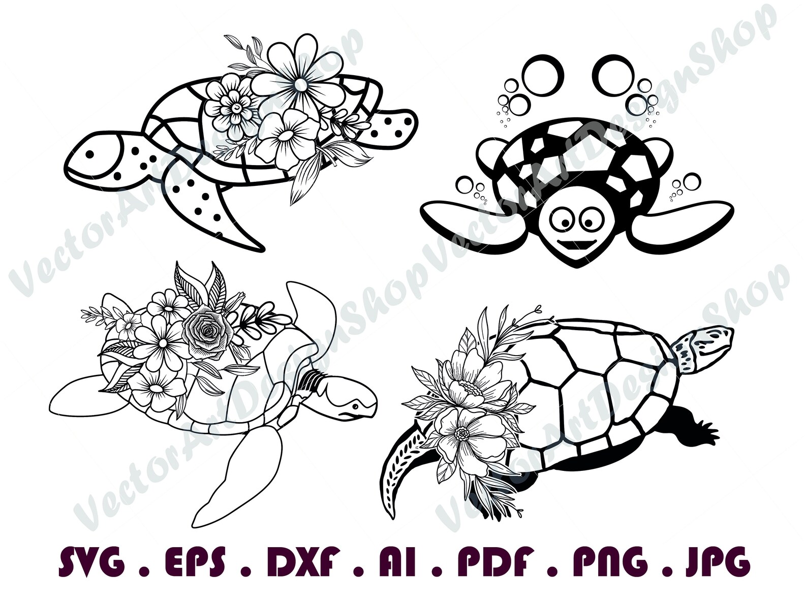 Turtle SVG File 1 Floral Turtle Svg File Turtle Cut File - Etsy Canada