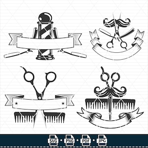 Barber SVG Bundle, Barbershop Tools Svg, Barber Clipart, Hairstylist ...