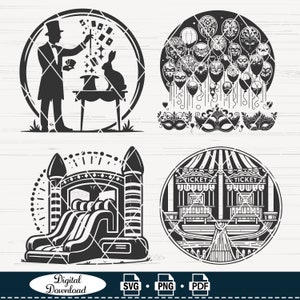 Circus SVG Cut File for Cricut,#1, Carnival Clip Art, Animals, Jokers ...