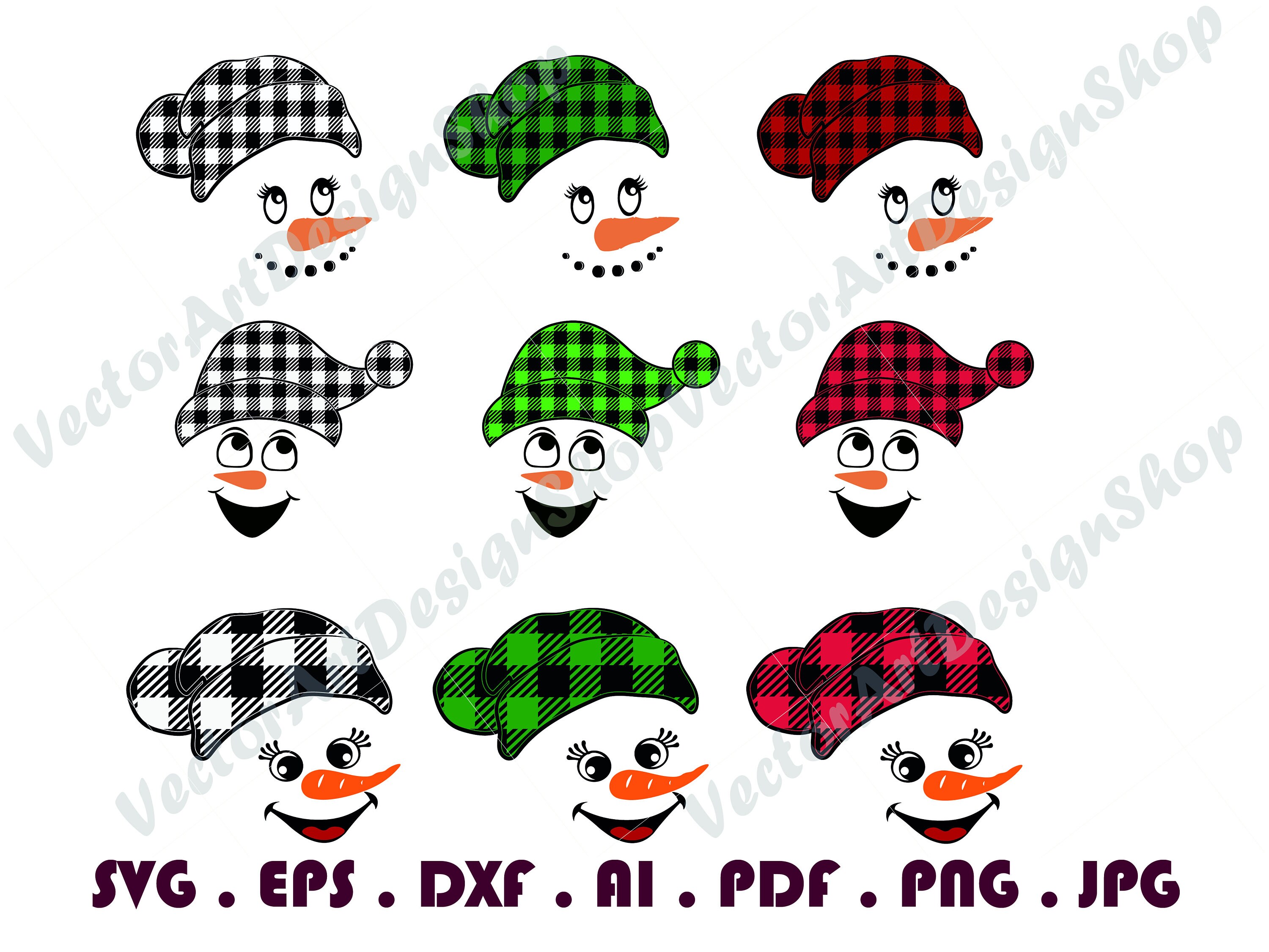 Snowman Svg Bundle 2 Christmas Snowman Svgsnowman Face - Etsy