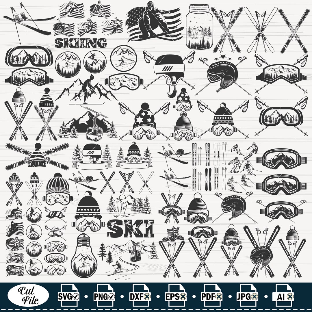 Skiing SVG MEGA BUNDLE,#1, Skiing Svg, Skiing Clipart, Skiing Files for ...