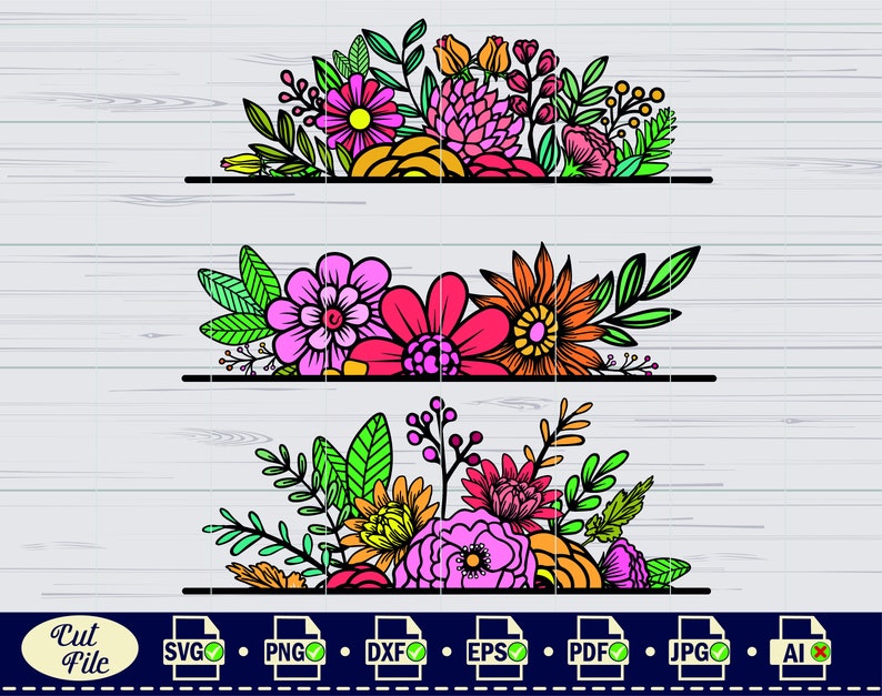 Floral Border SVG3 Flower Border SVG Floral Svg Flower - Etsy