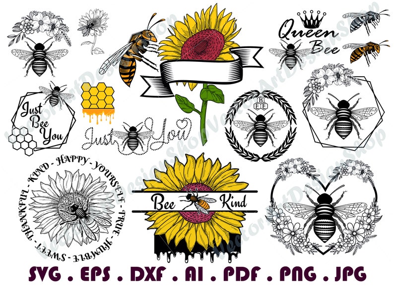 Bee SVG Bundle 1 Bee Kind Svg Bee Happy Svg Bee Svg Png - Etsy