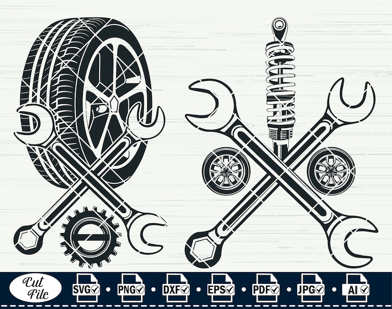 Mechanic Tools SVG Bundle: Garage Car Repair Logos (digital Download ...