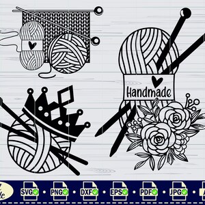 Knitting Bundle SVG,#3, Yarn Svg, Crochet Svg, Yarn Ball Svg, Wool Svg ...