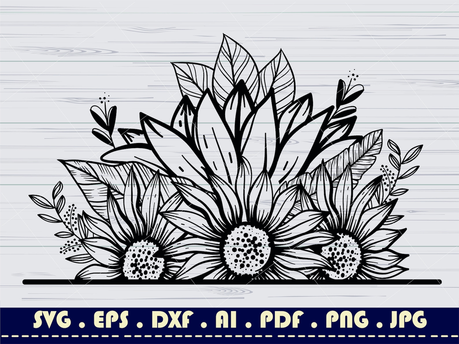 Split Sunflower Monogram SVG: Floral Cut File (digital Download) - Etsy
