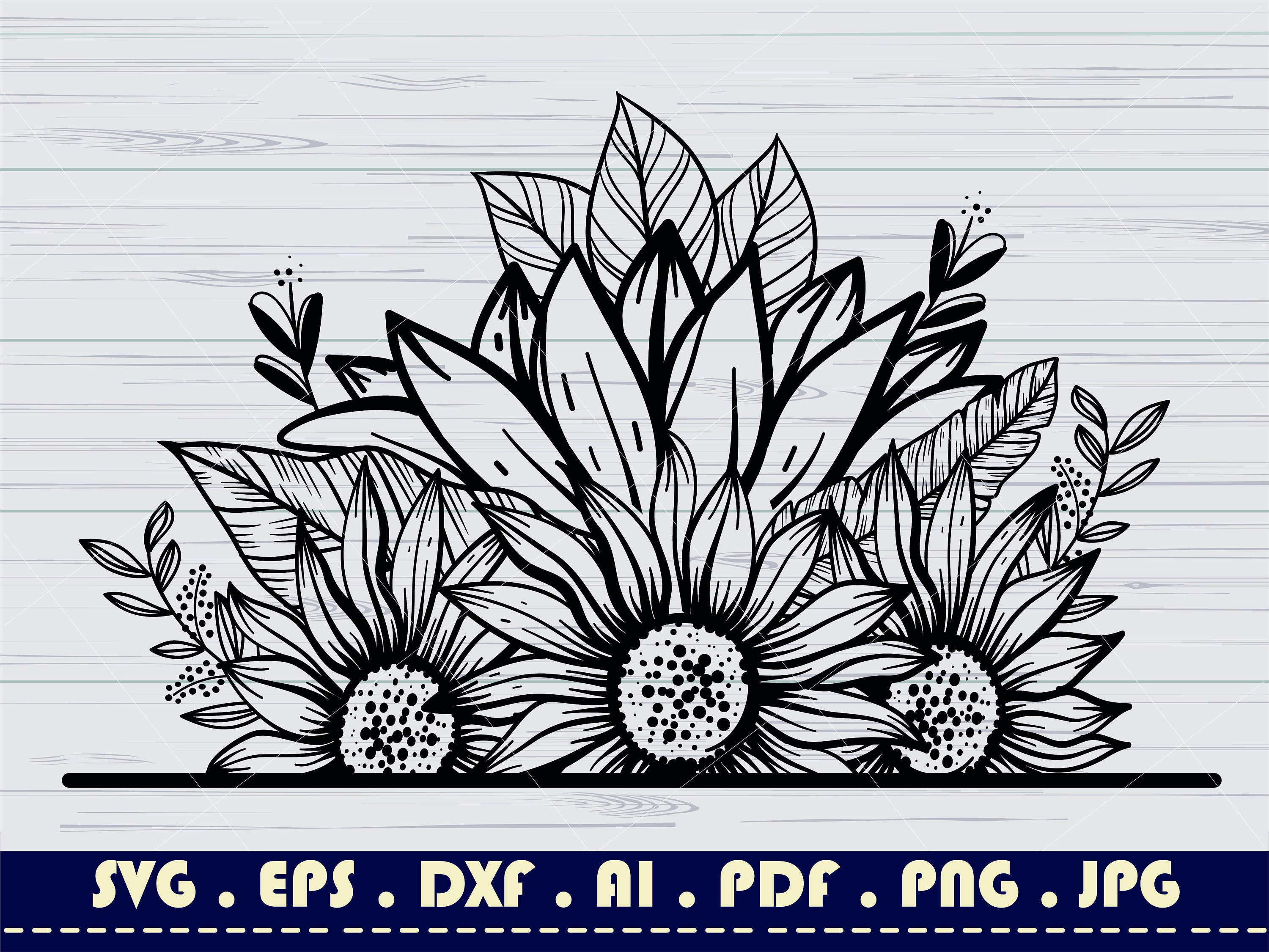 Split Sunflower Monogram SVG: Floral Cut File (digital Download) - Etsy