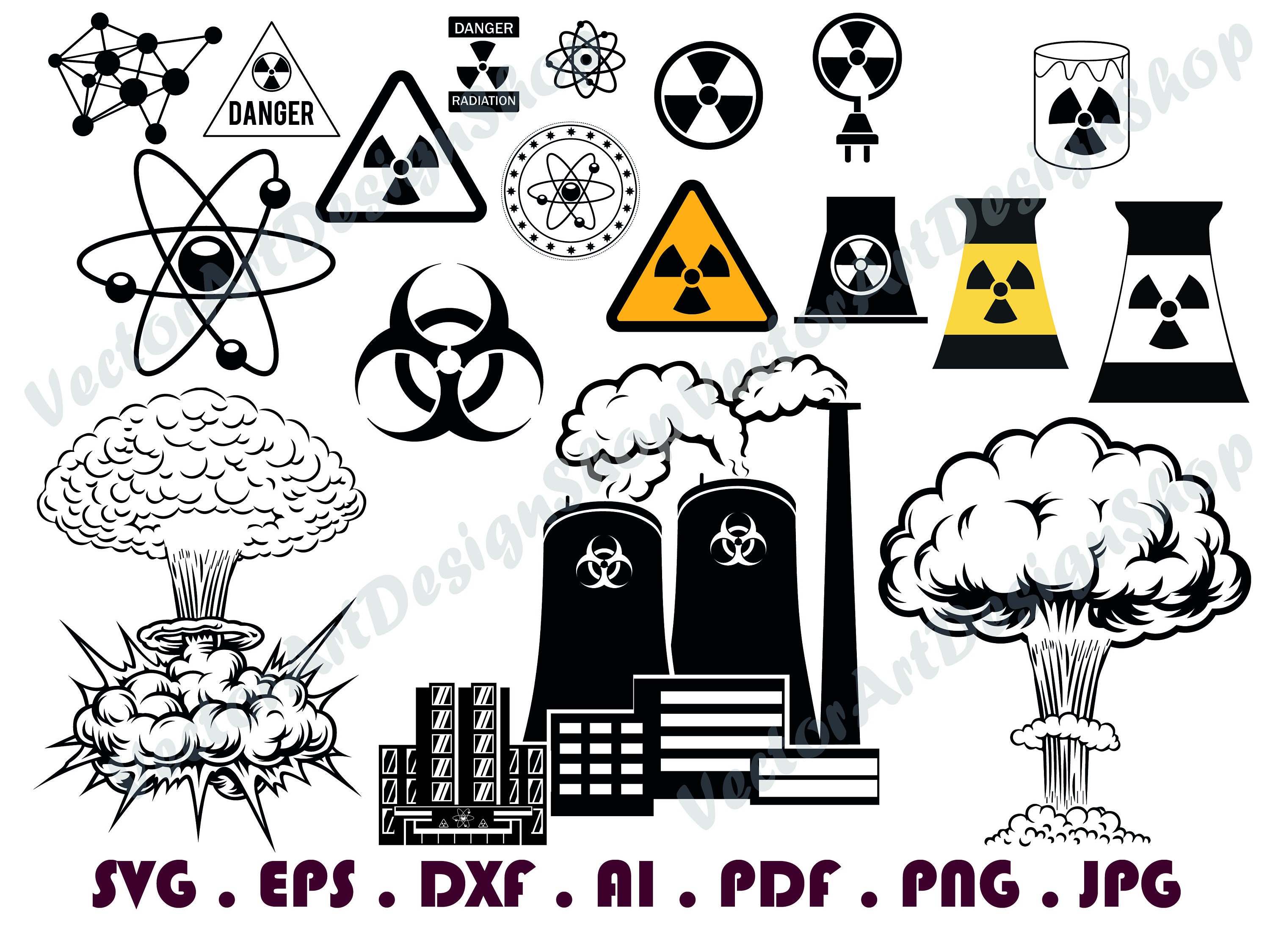 Logotipo nuclear SVG signo nuclear SVG SVG nuclear imágenes - Etsy México