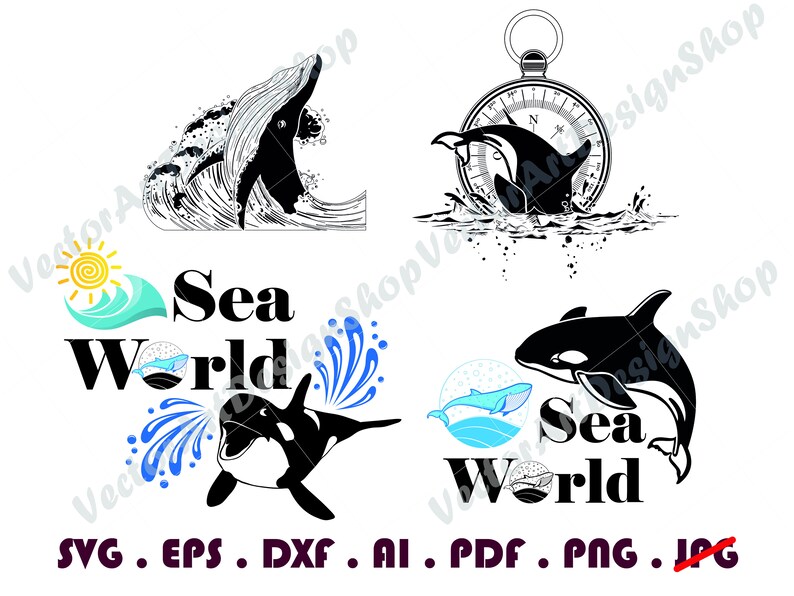 Whale SVG Bundle 1 Sea World Svg Whale Floral SVG Dancing | Etsy