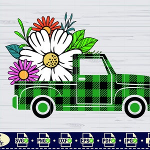 Sunflower Truck SVG,#3, Spring Truck Svg, Truck With Flowers Svg, Farm ...