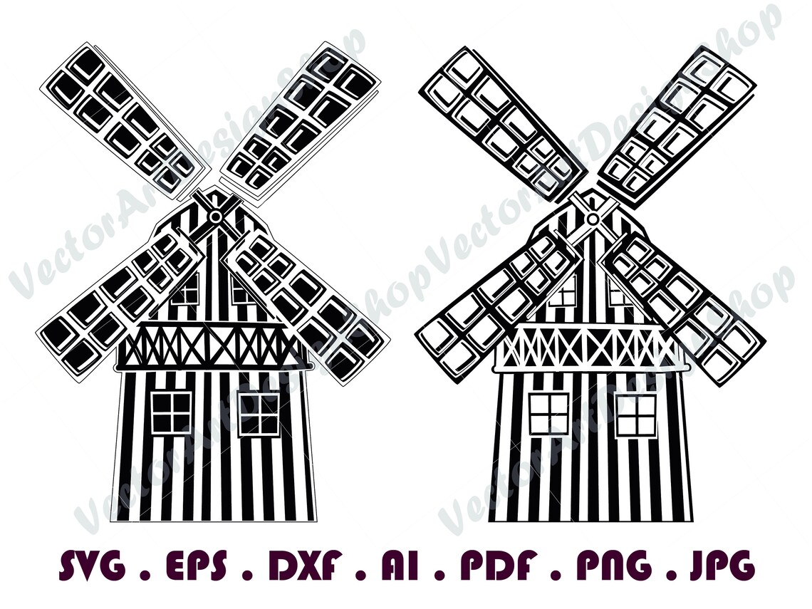 Windmill SVG 1 Windmill SVG Windmill Clipart Windmill | Etsy