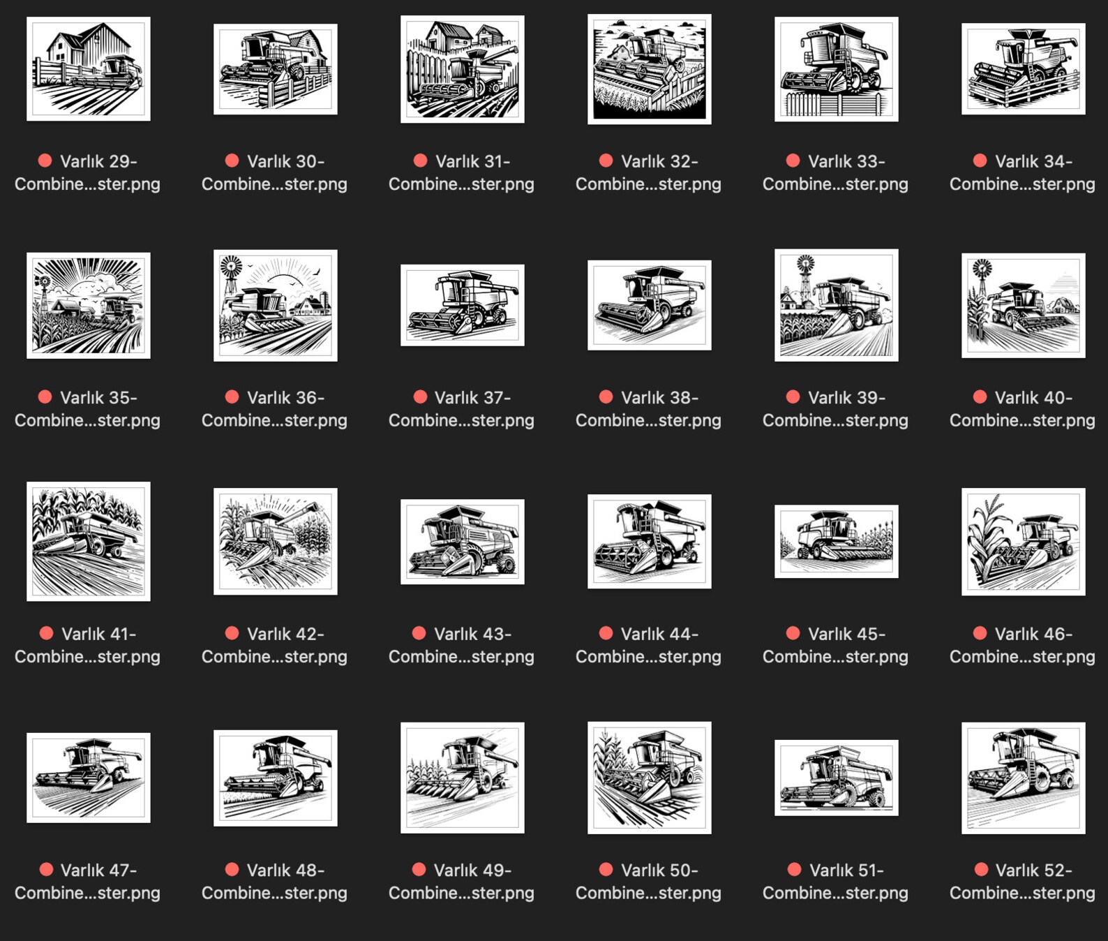Combine Harvester SVG: Farm Vehicle Clipart (digital Files) - Etsy