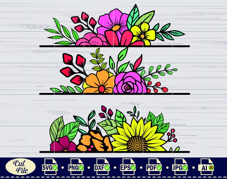 Floral Border SVG3 Flower Border SVG Floral Svg Flower - Etsy