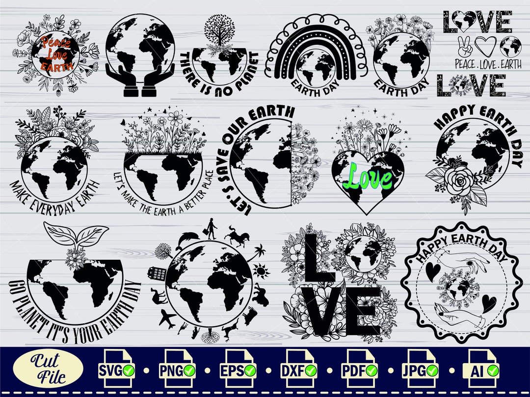 Earth SVG,5 Globe SVG, Floral Earth SVG, Earth Day Clipart, Globe Files ...