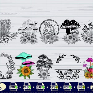 Mushroom SVG ,#5, Monogram Frame Svg, Mushroom Split Monogram Frame Svg ...