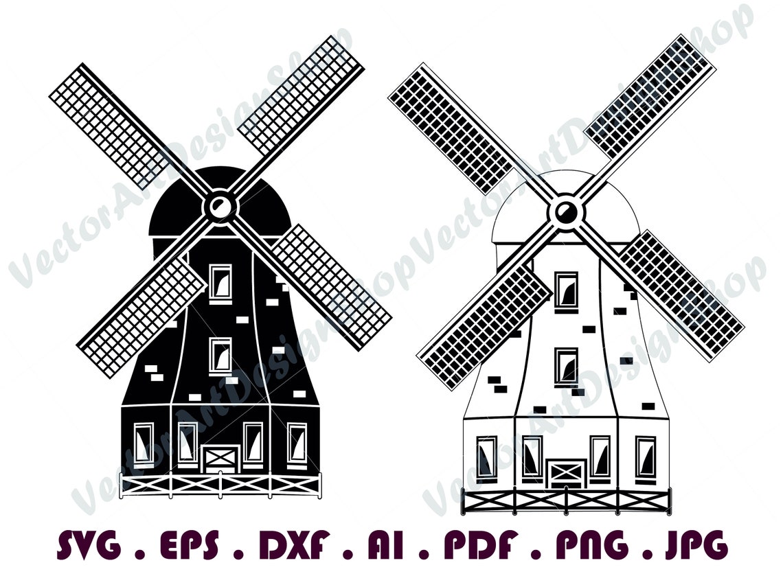 Windmill SVG 1 Windmill SVG Windmill Clipart Windmill | Etsy