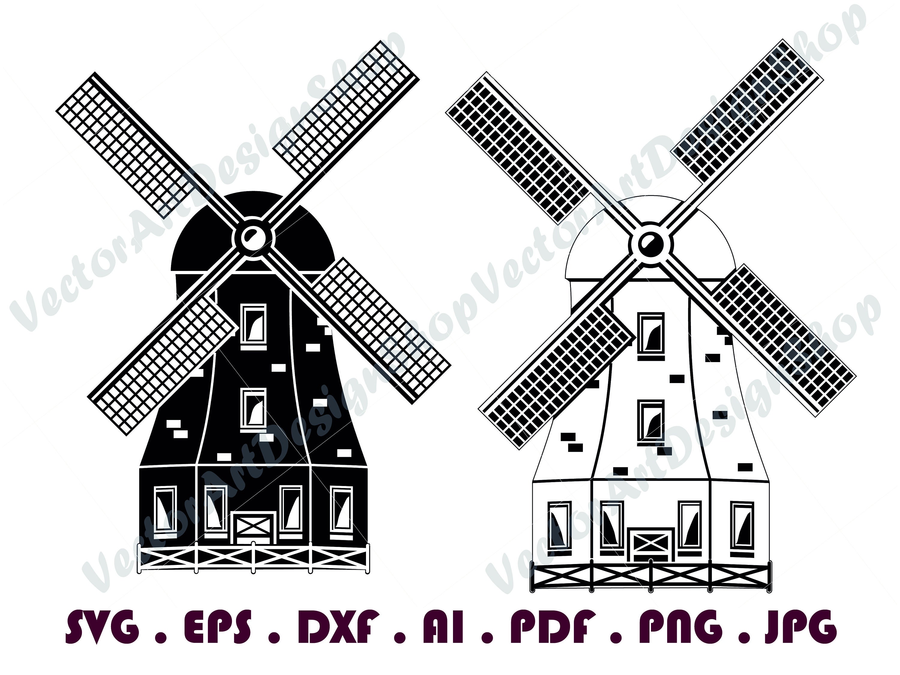 Windmill SVG 1 Windmill SVG Windmill Clipart Windmill - Etsy