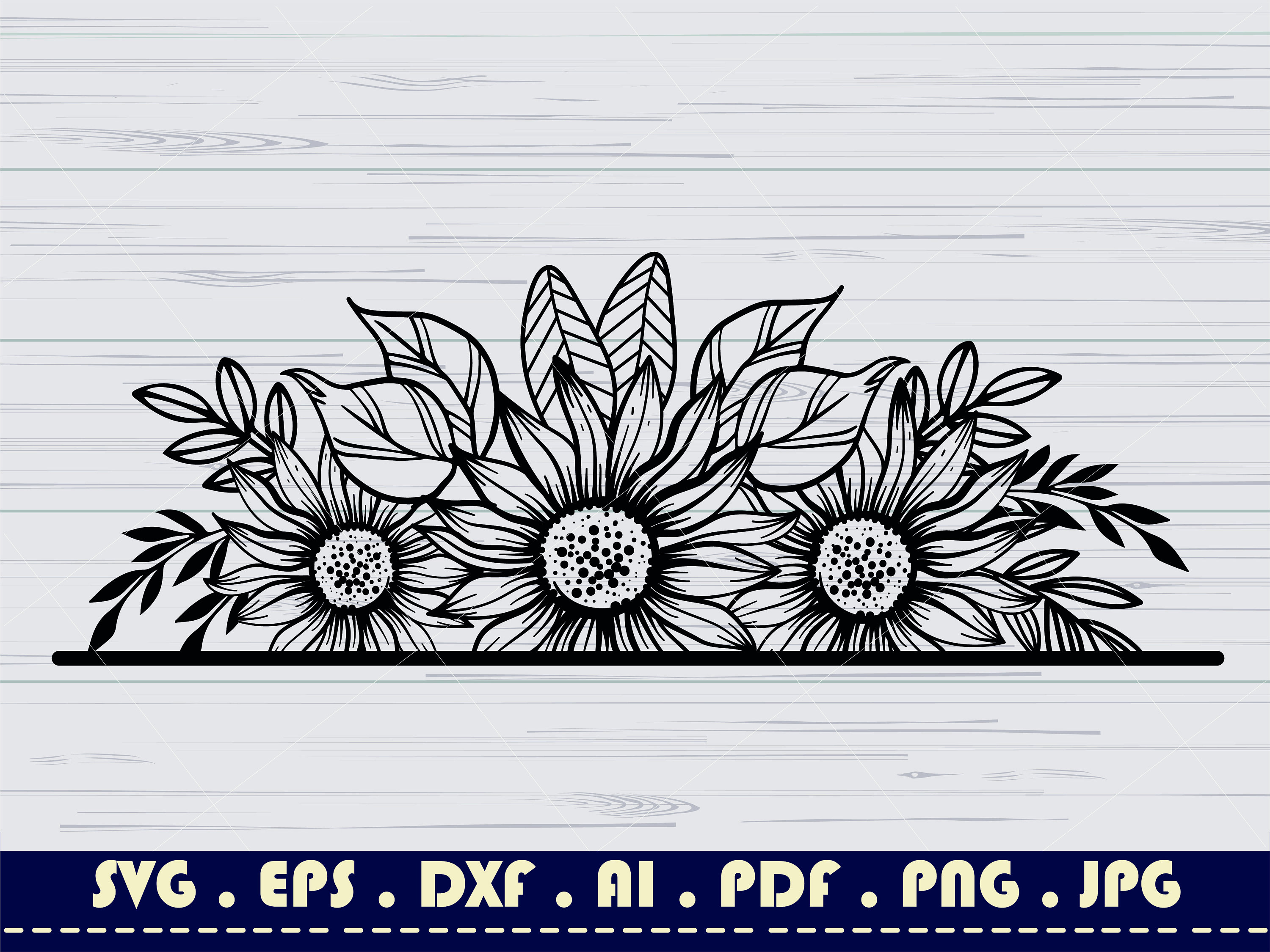 Split Sunflower Monogram SVG: Floral Cut File (digital Download) - Etsy