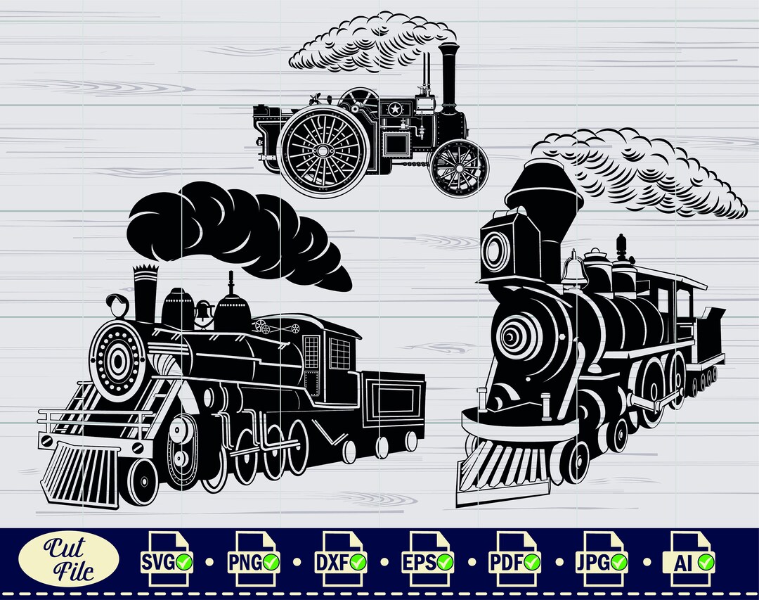 Train Locomotive SVG,1, Train Svg, Steam Engine, Train Clipart, Train ...
