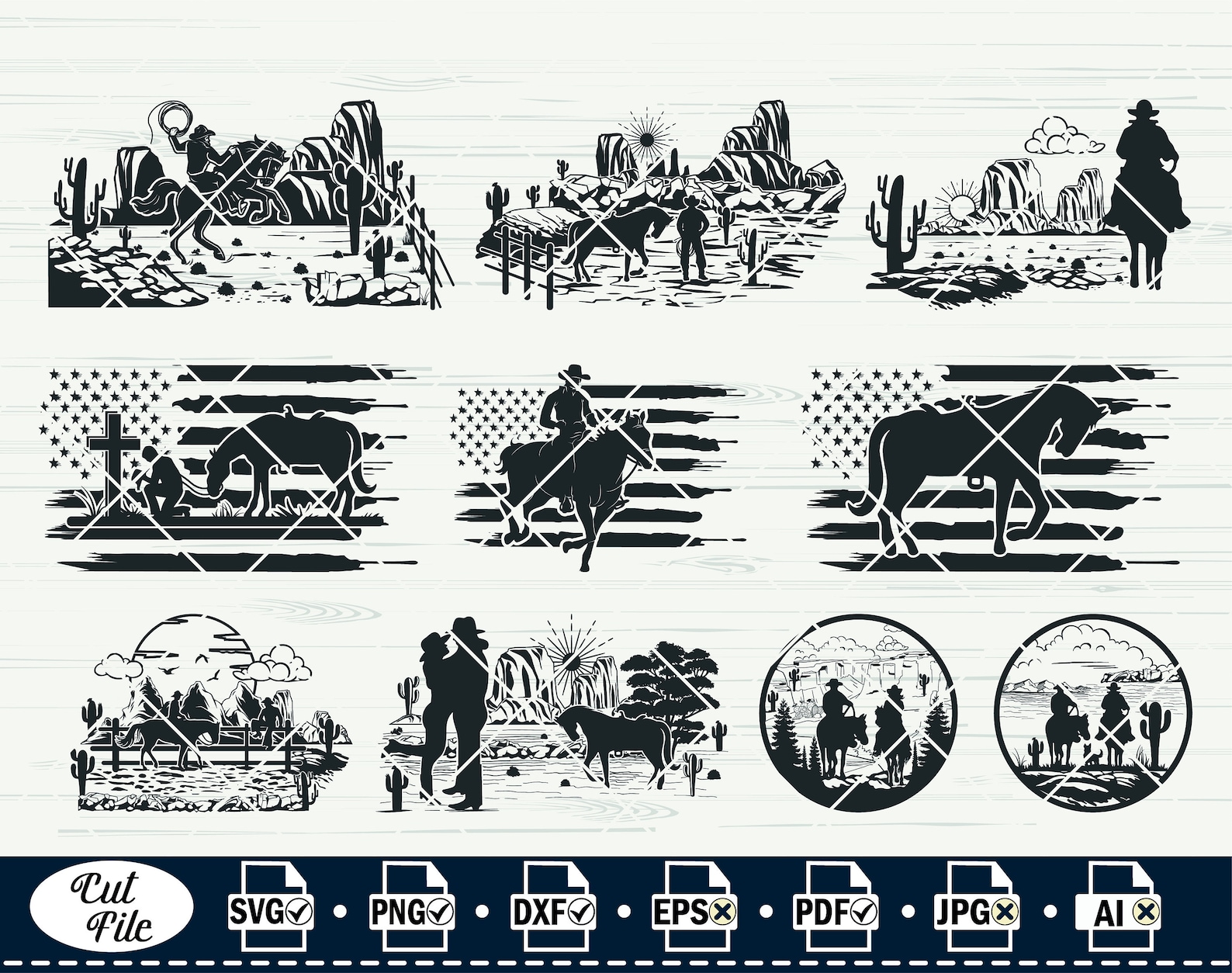 Cowboy SVG Bundle: Western Ranch, Desert Cactus (cut Files) - Etsy