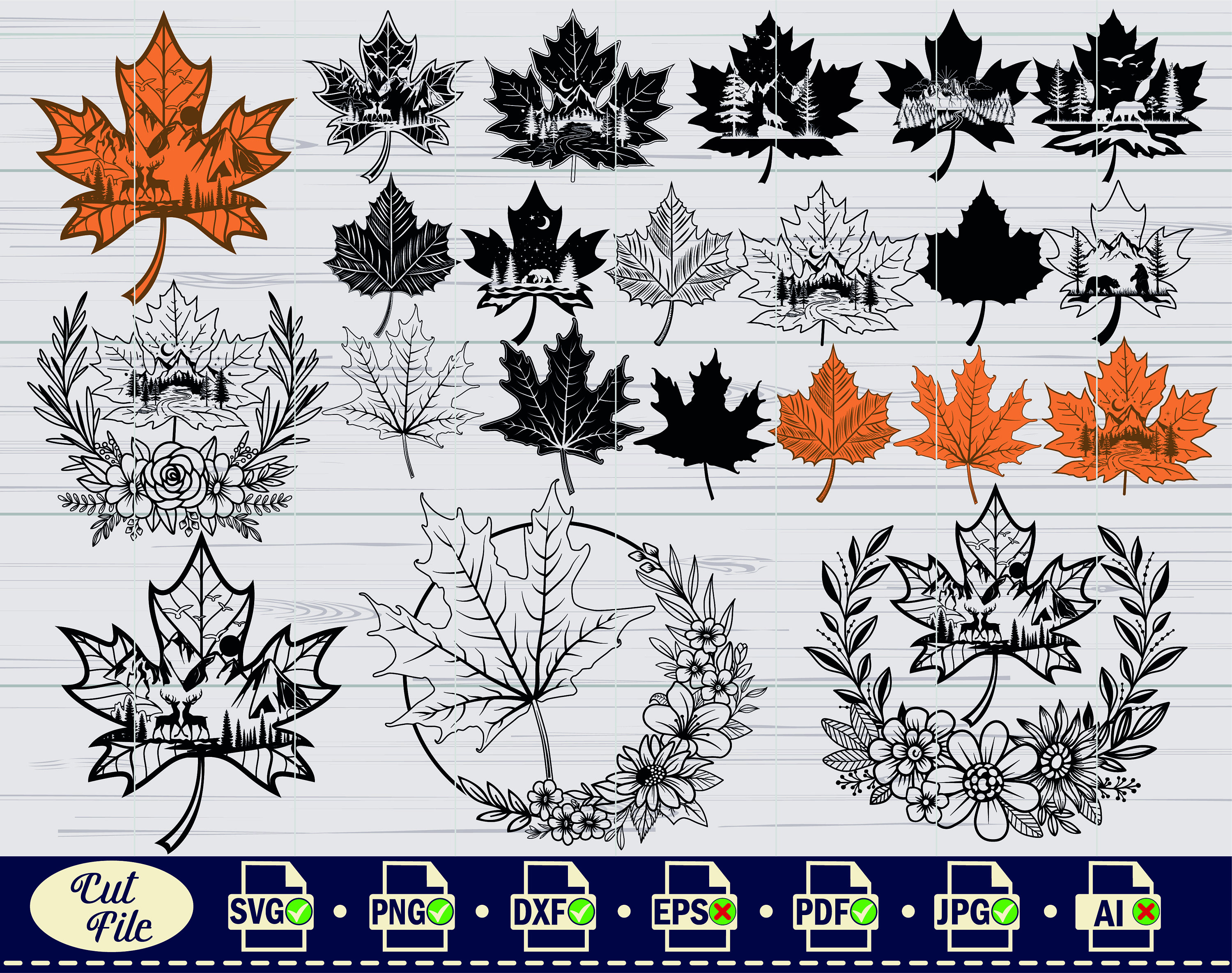 Maple Leaf Vector Outline