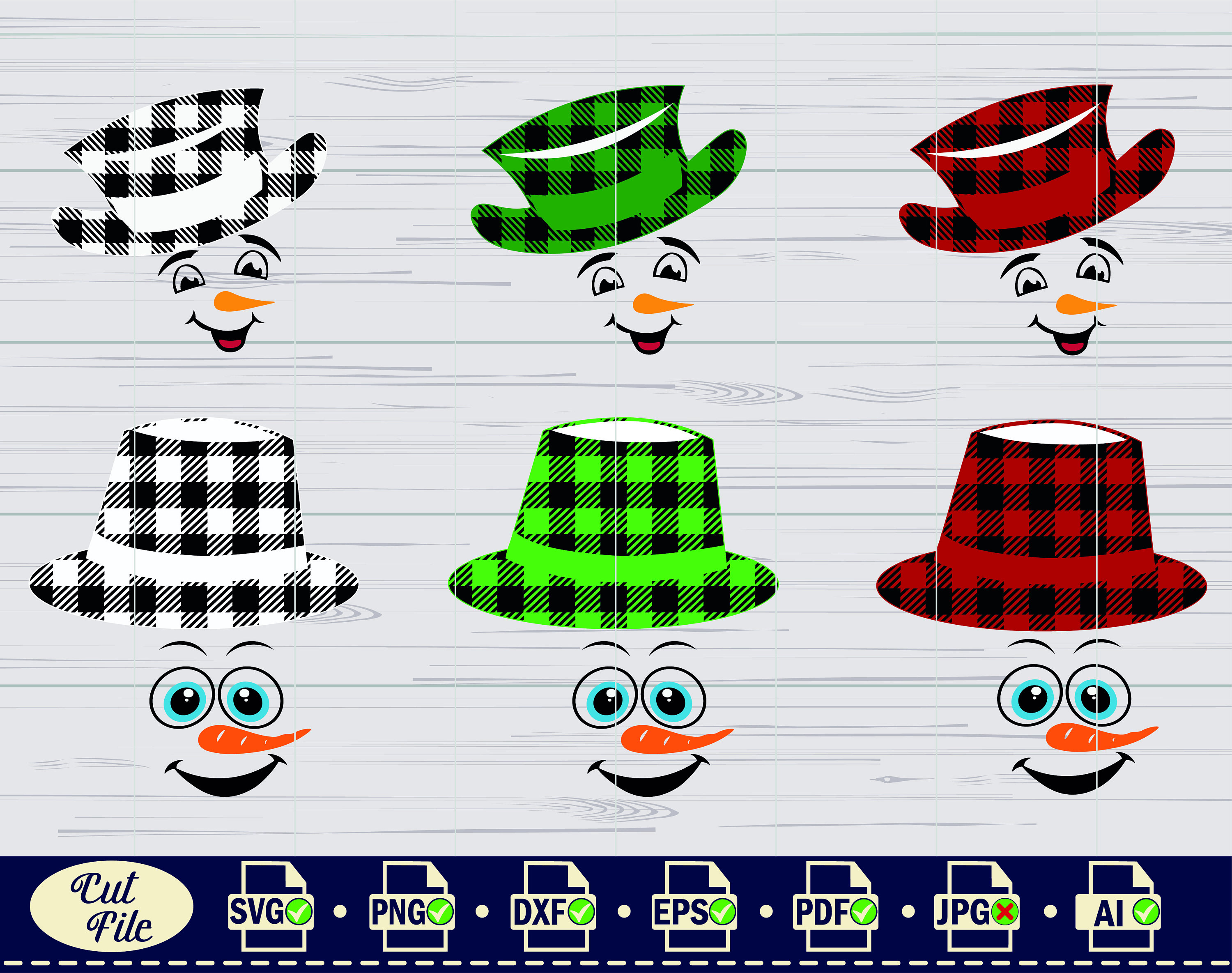 Snowman Svg Bundle 2 Christmas Snowman Svgsnowman Face - Etsy