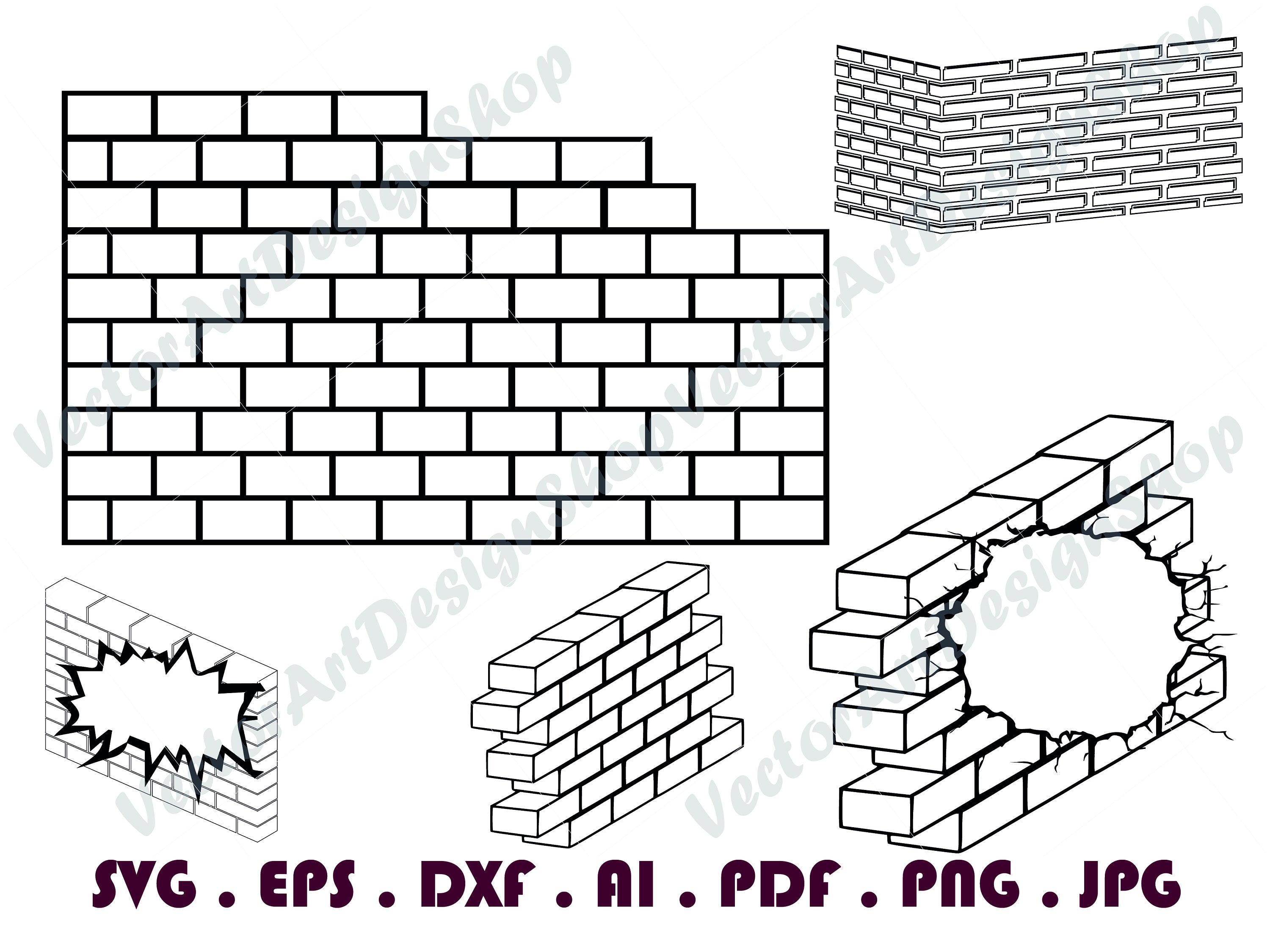Brick Wall 2 SVG Brick Wall Svg Bricks Svg Brick Wall - Etsy