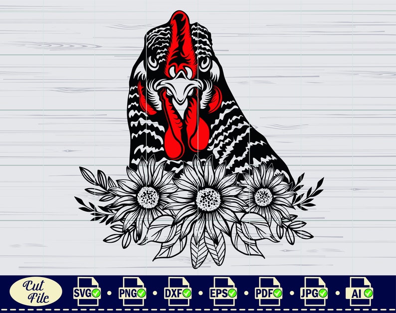 Chicken Svg Files 9 Floral Chicken Cute Chickencute - Etsy