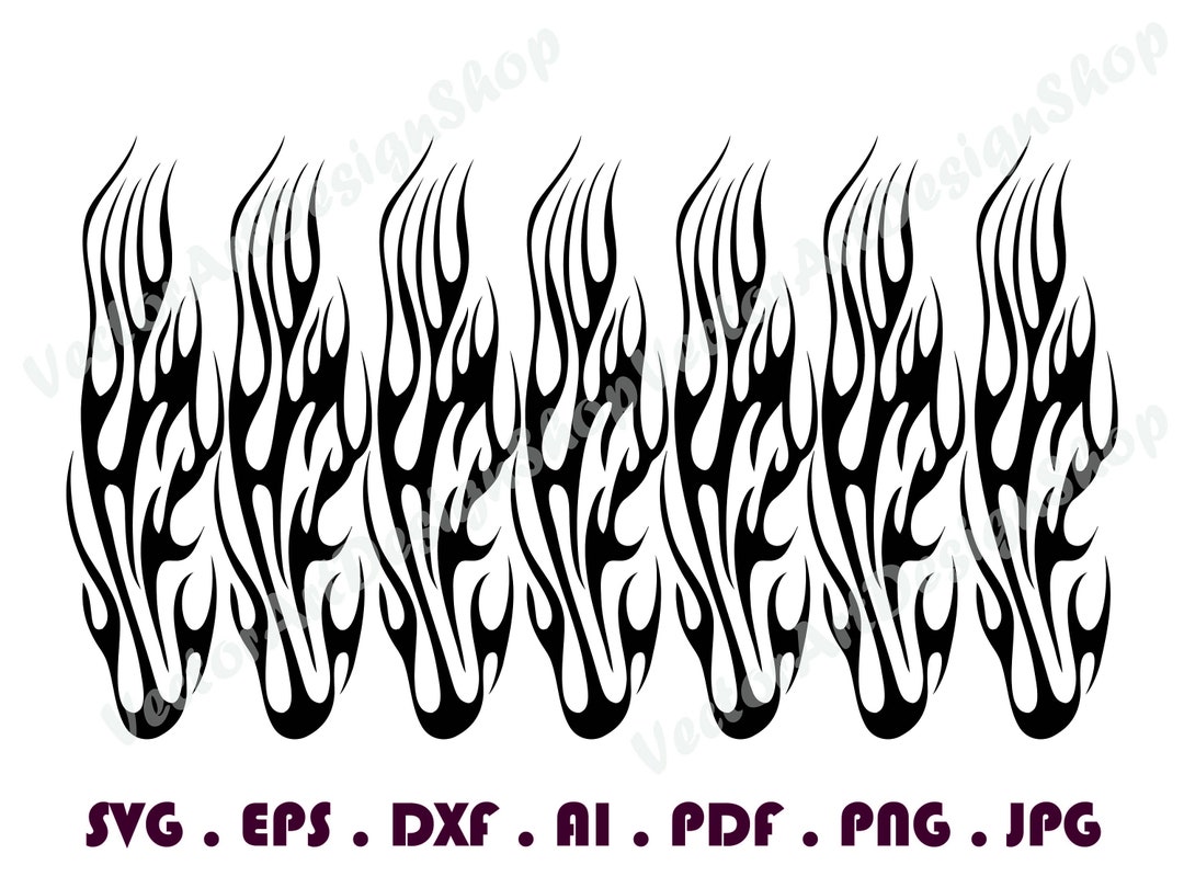 Flames 5 SVG, Fire Svg, Flame Svg, Flames Clipart, Flames Files for ...