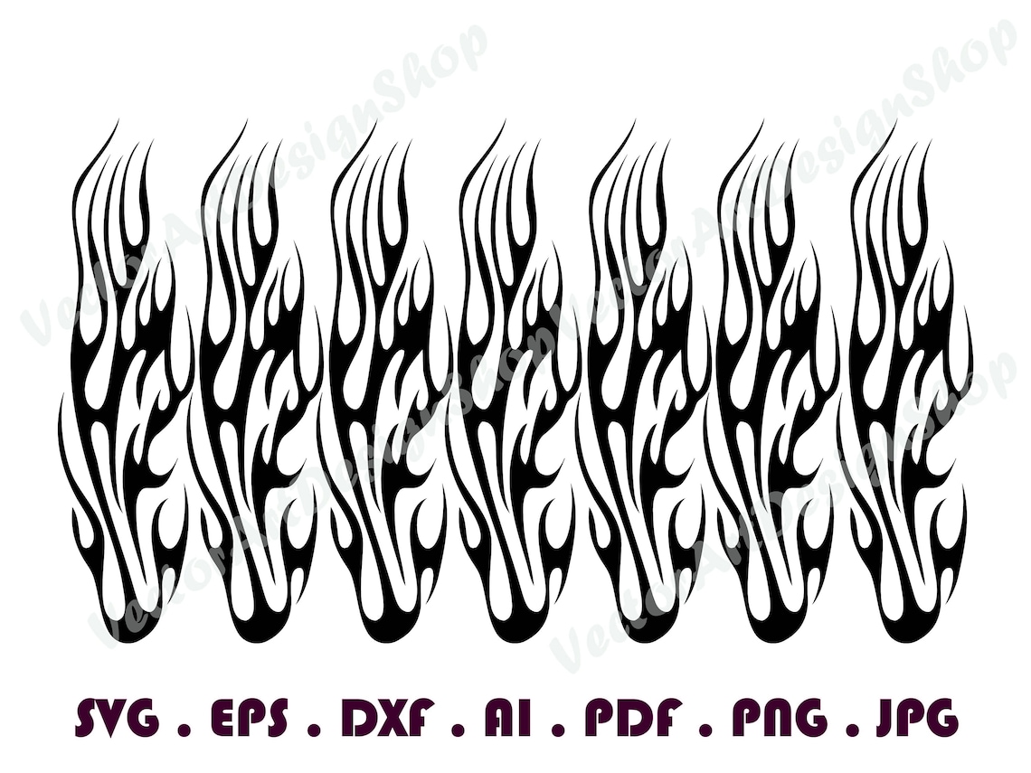 Flames 5 SVG Fire Svg Flame Svg Flames Clipart Flames - Etsy