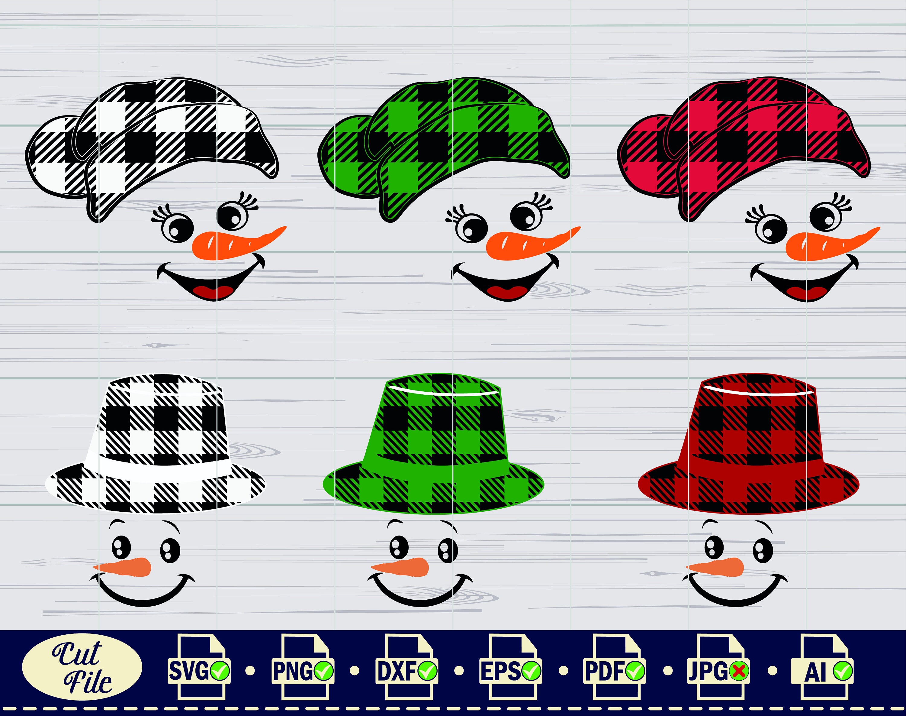 Snowman Svg Bundle 2 Christmas Snowman Svgsnowman Face - Etsy