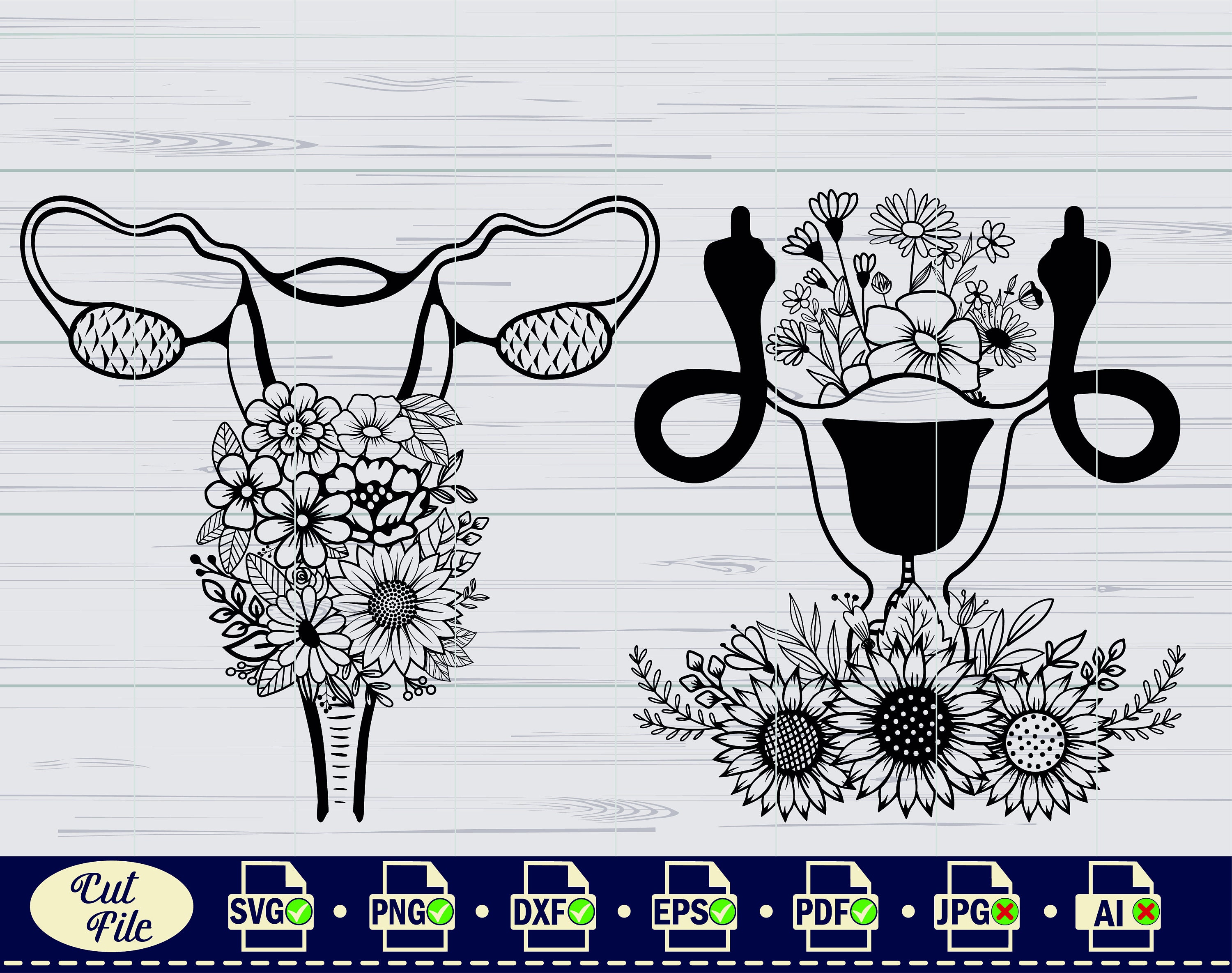 Uterus SVG Floral Uterus Svg Uterus Cut File Feminist Svg - Etsy Finland