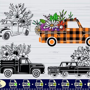 Sunflower Truck SVG,#1, Spring Truck Svg, Truck With Flowers Svg, Cut ...